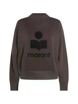 MARANT ETOILE Logo Print High Neck Sweater - Black