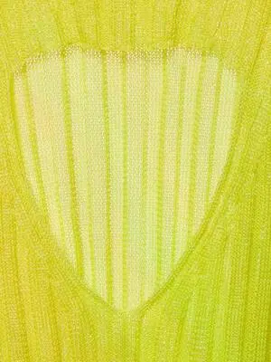 Bottega Veneta Rib-knit Keyhole Midi Dress - Yellow