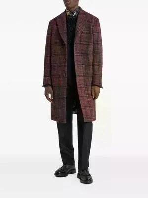 Etro Wool And Cashmere Check Motif Coat