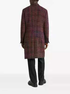 Etro Wool And Cashmere Check Motif Coat