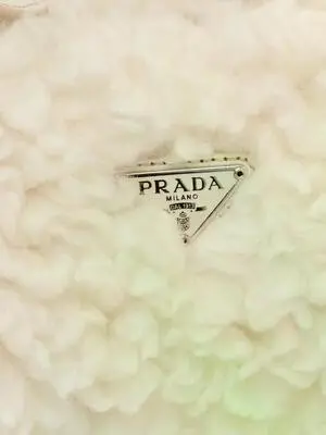 Prada Re-edition 2000 Shearling Shoulder Bag - White