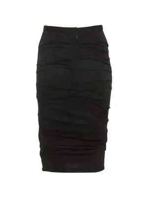 Dolce & Gabbana Ruched Wool Midi Skirt