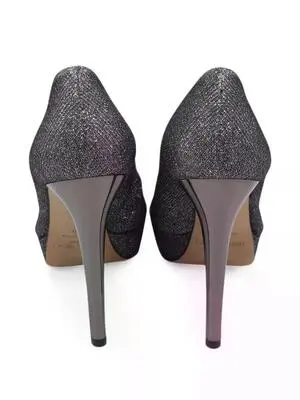 JIMMY CHOO Glitter Peep-toe Pumps
