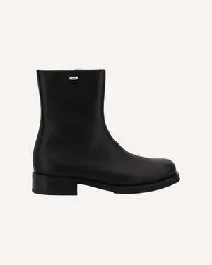 Our Legacy Camion Leather Ankle Boots With Block Heel And Side Zip