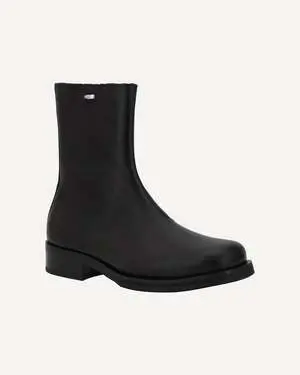 Our Legacy Camion Leather Ankle Boots With Block Heel And Side Zip