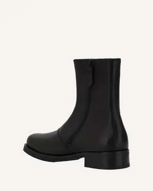 Our Legacy Camion Leather Ankle Boots With Block Heel And Side Zip