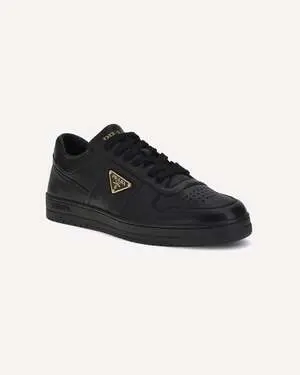 Prada Downtown Leather Sneakers - Black