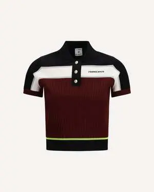 Casablanca Striped Knit Polo Shirt - Multicolour