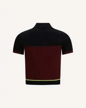 Casablanca Striped Knit Polo Shirt