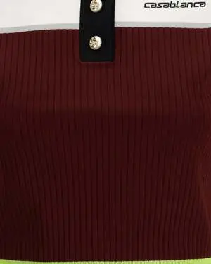Casablanca Striped Knit Polo Shirt