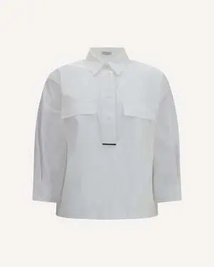 Brunello Cucinelli Cotton Hirt With Monili Detail