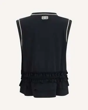 GANNI Cycora Oversized Tank Top With Ruffled He Feale