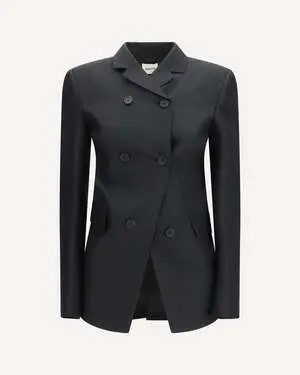 Khaite Rolo Double-breasted Silk And Wool Blazer