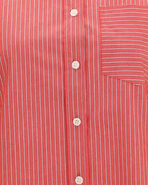 GANNI Striped Cotton Shirt With Balloon Sleeves