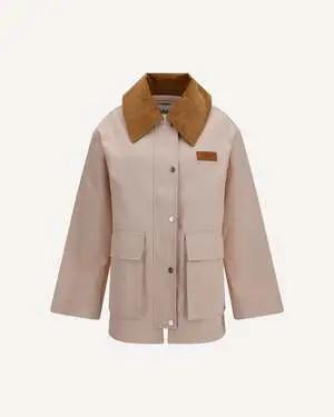 GANNI Twill Jacket With Suede Details