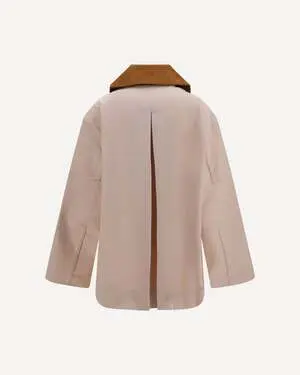 GANNI Twill Jacket With Suede Details