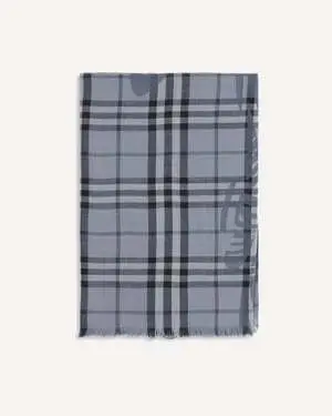 Burberry Knight Check Wool And Silk Scarf