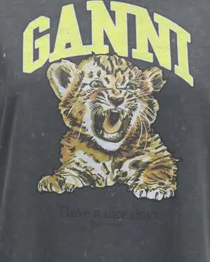 GANNI Long-sleeve Tiger Print T-shirt