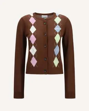 GANNI Diamond-pattern Cardigan