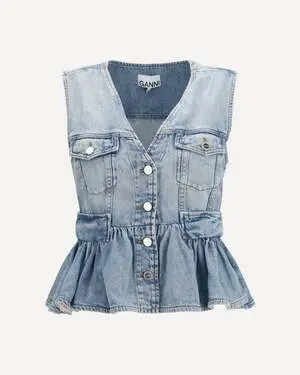 GANNI Lightweight Denim Vest