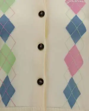 GANNI Diamond-pattern Cardigan - Cream