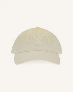 GANNI Cotton Logo Baseball Cap - Cream