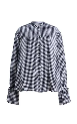 Women's Navy Linen Shirts