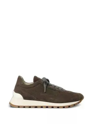 Brunello Cucinelli Monile Embellished Suede Sneakers