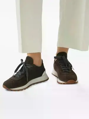 Brunello Cucinelli Monile Embellished Suede Sneakers