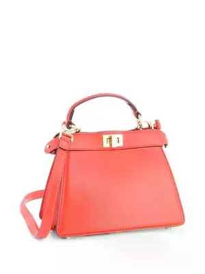 Fendi Peekaboo Iseeu Petite Leather Crossbody Bag - Red