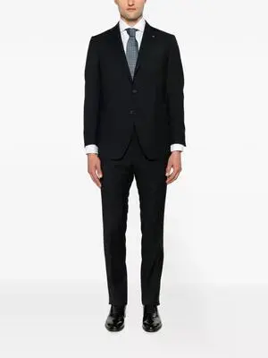 Tagliatore Super 110's Single-breasted Wool Suit - Blue