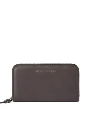 Brunello Cucinelli Calfskin Wallet With Shiny Zipper Pull