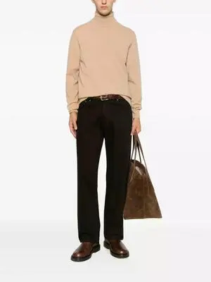 SERGIO MORETTI FIRENZE Beige Knitted Turtleneck Sweater