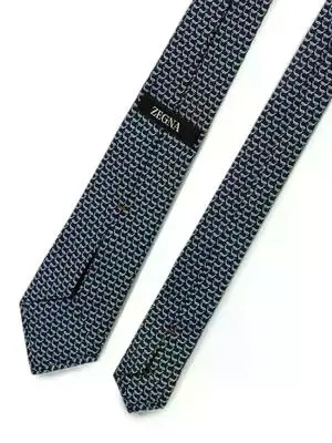 Zegna Printed Silk Neck Tie