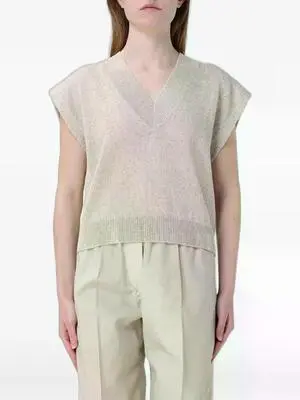 Brunello Cucinelli Embellished V-neck Vest - Neutrals