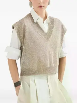 Brunello Cucinelli Embellished V-neck Vest