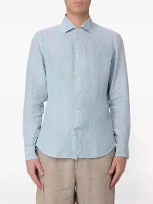 Eleventy Long-sleeve Linen Shirt - Blue