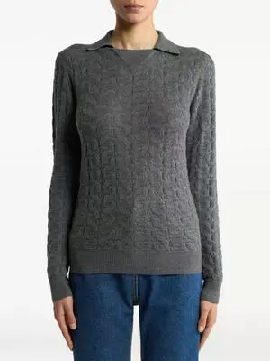 Etro Wool Paisley Cable-knit Sweater