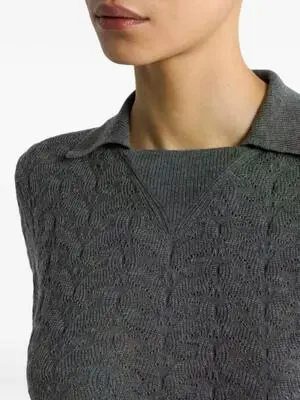 Etro Wool Paisley Cable-knit Sweater