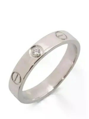 Cartier 18kt White Gold Diamond Engraved Love Ring