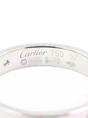 Cartier 18kt White Gold Diamond Engraved Love Ring - Silver