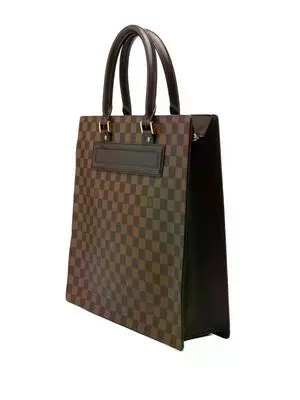 LOUIS VUITTON Damier Ebene Venice Sac Plat Gm Tote Bag - Brown