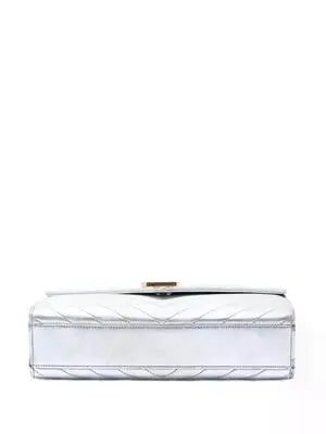 Saint Laurent Medium Chevron Metallic Calfskin Monogram Envelope Crossbody Bag