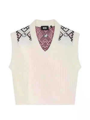 Gcds X Hello Kitty Argyle Sweater Vest - White