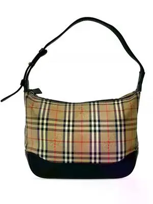 Burberry Haymarket Check Canvas Shoulder Bag - Neutrals