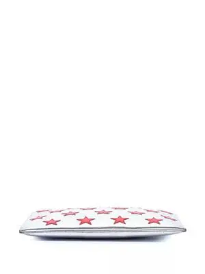Saint Laurent Leather Star Clutch Bag - Silver