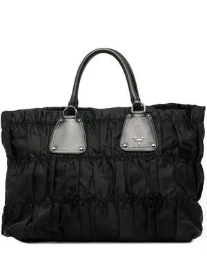 Prada Tessuto Gaufre Tote Bag - Black