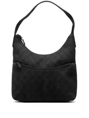 Gucci Gg Denim Shoulder Bag - Black