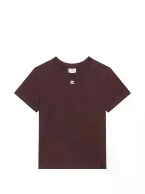 COURREGES Embroidered Logo T-shirt - Red
