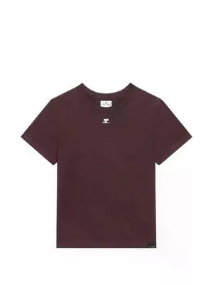 COURREGES Embroidered Logo T-shirt - Red